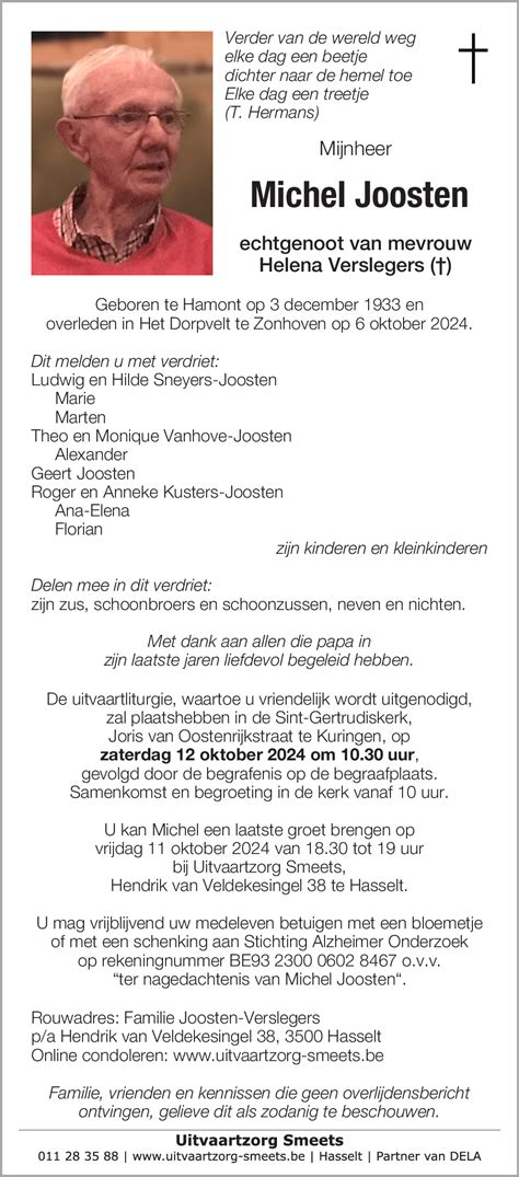 Michel Joosten † 06102024 Inmemoriam