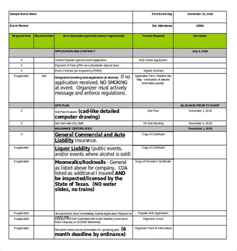 Run Of Show Template Excel