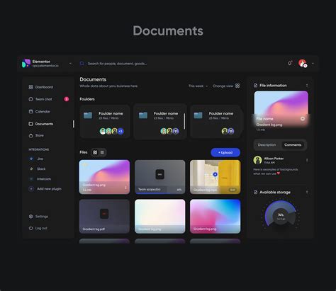 elementor dashboard design behance