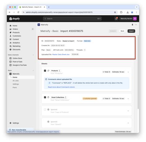 import data to shopify with matrixify matrixify app