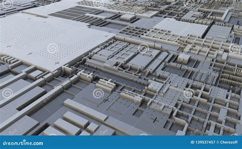 3d Render Abstract Technology Background With Cubes Stock Illustration