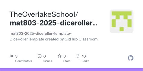Github Theoverlakeschoolmat803 2025 Diceroller Template