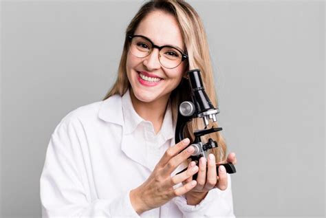Premium Photo Scients Student With A Microscope