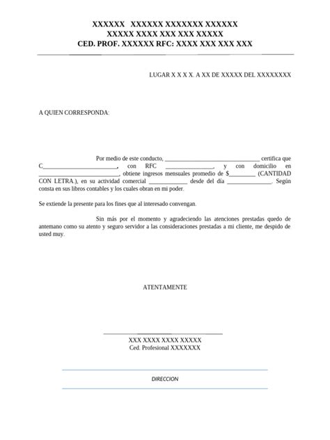 Carta De Ingresos Pdf Carta De Ingresos Pdf