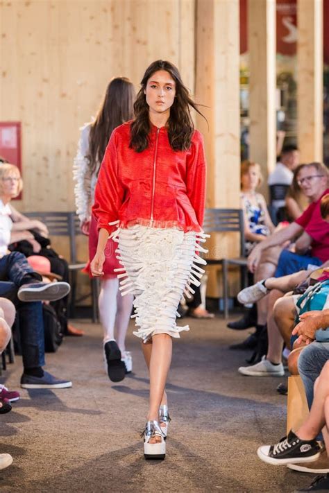 Models Walking The Runway In The Switzerland Pavilion At Expo 2015 In