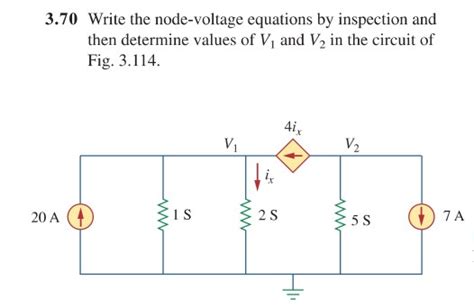 Solved 370 Write The Node Voltage Equations By Inspection