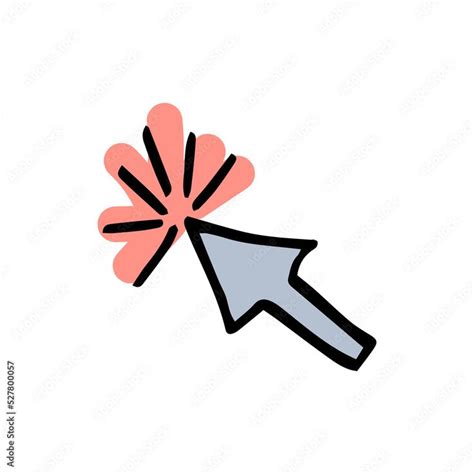 Cartoon Vector Illustration Of Mouse Cursor Icon Click Arrow On White Stock Vector
