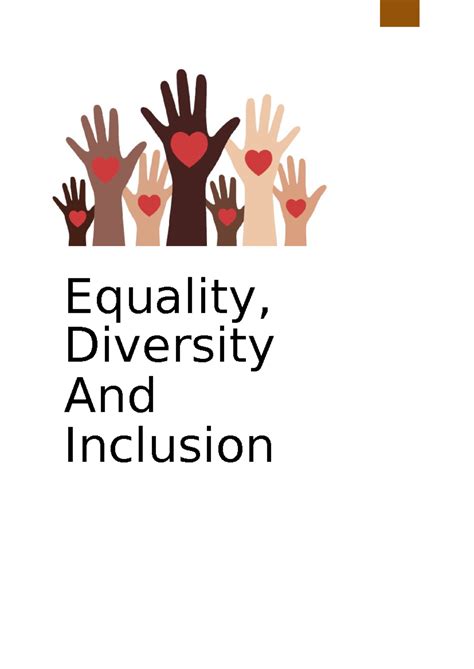 Unit 6 Assignment Promoting Equality Diversity And Inclusion In