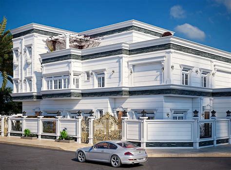 Neoclassical Villa Elevation 3d Model