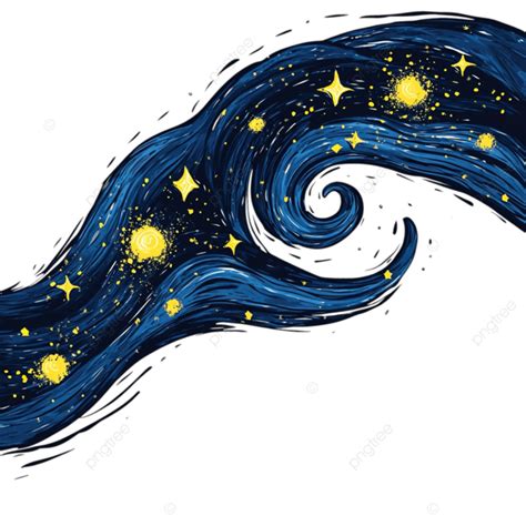 The Starry Night Png Border Van Gogh Inspired Clip Art Van Gogh Frame