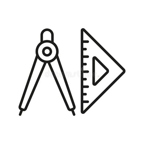 Set Square Ruler Triangle Compass Icon Vector Design Templates Simple