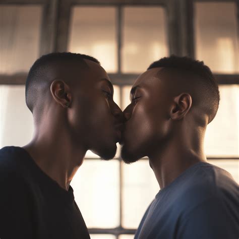 Two Black Men Kissing Hyper Realistic Photo By Maleaiart On Deviantart