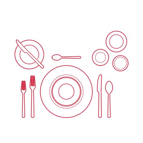 Objects Table Settings Fine Dining Table Setting Line Tracing Svg Vector