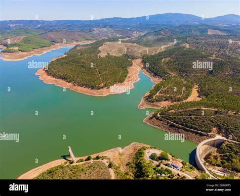 Portugal Algarve Bensafrim Dam Or Barragem Da Bravura Aerial View