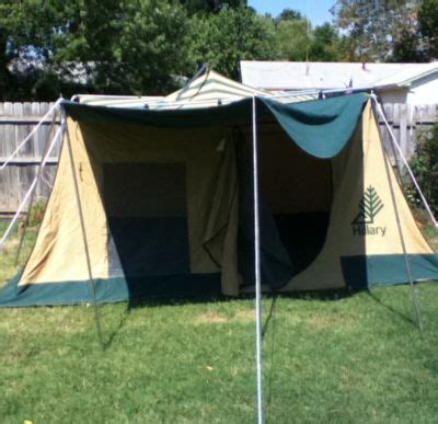 Vintage Sears Hillary Canvas Cottage Tent With Awning 199640048