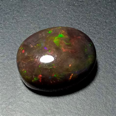 Ethiopian Black Opal Cabochon 165 Carat Oval Gemstone Etsy