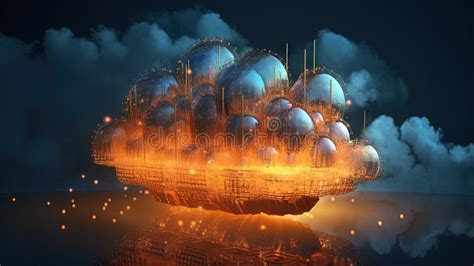 Cloud Shaped Technology Abstraction Connection And Data Storage