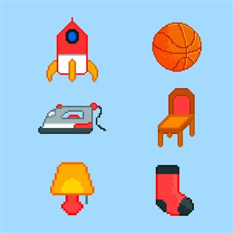 Free Vector Flat Design Pixel Art Element Collection