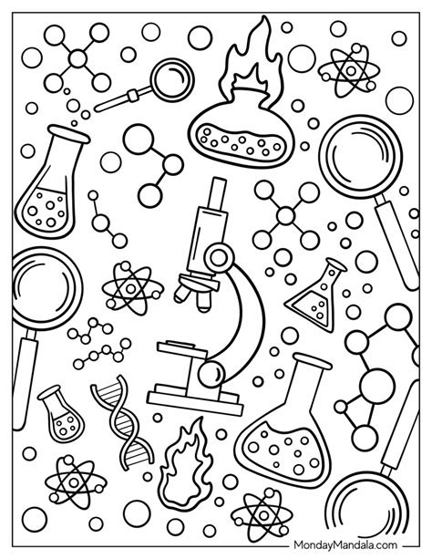 Science Coloring Pages Printable Lab Colouring Tools Drawing Color Beaker Sheets Equipment Print