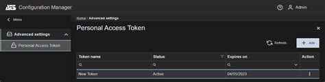personal access tokens