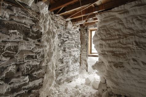Snow Has Accumulated On The Walls Of A Room Creating A Unique Wintry