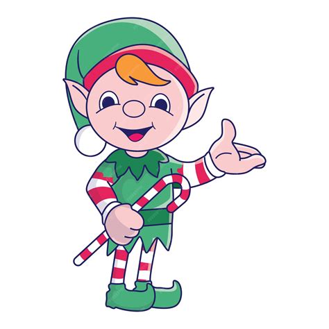 Premium Vector Funny Christmas Elf Character Cute Santas Helper Elves