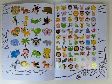 Animales De La Selva Libro Para Colorear 100 Stickers En Venta En