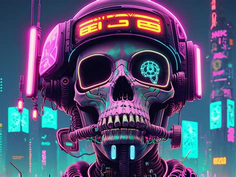 Cyberpunk Skull Rstablediffusion