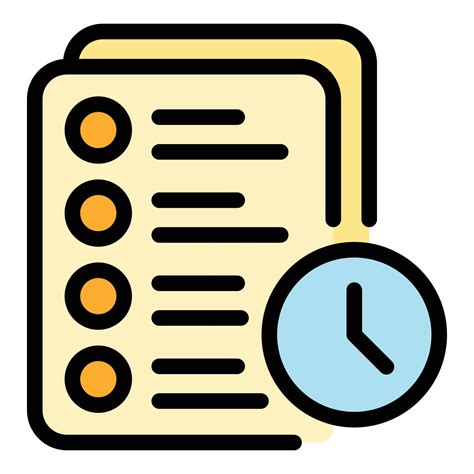 Assignment Time Icon Color Outline Vector 15092064 Vector Art At Vecteezy