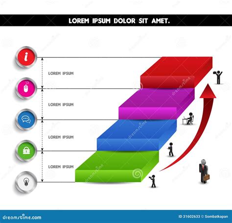 Graph Step Vector Template With Icon Stock Vector Illustration Of Arrow Frame 31602633
