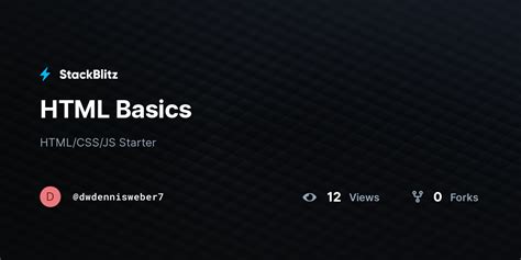 Html Basics Stackblitz