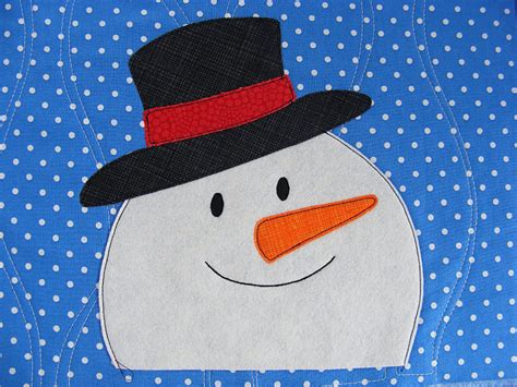 Free Snowman Appliqué Pattern Shiny Happy World