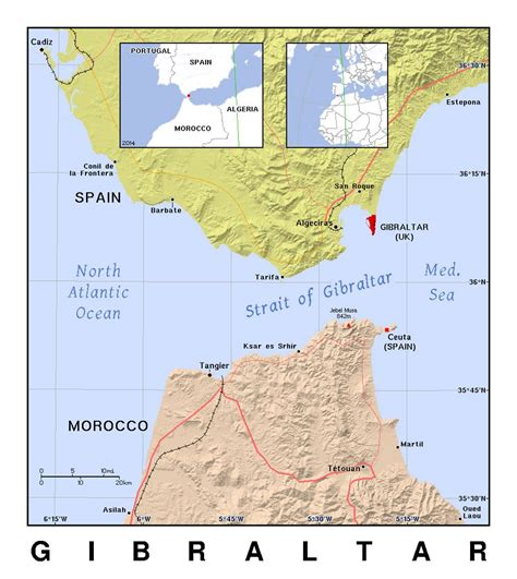 Gibraltar Political Map Spain Political Map Ex
