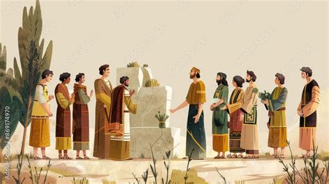 Joshua The Covenant Renewed At Shechem Biblical Illustration Covenant Renewed At Shechem