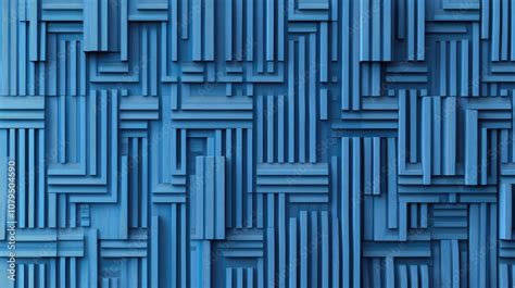 3d Illustration Featuring Rows Of Blue Cubes And Stripes Creating A