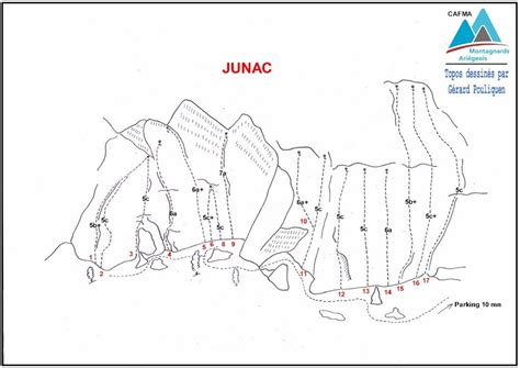 Junac Falaise De Junac Topo Escalade Cafma