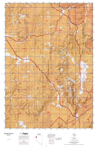 Nevada Hunting Unit 14 Topo Maps Hunters Domain Landowner Tags Big