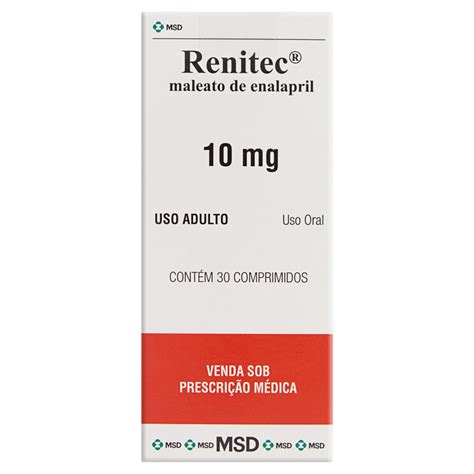 Renitec 10mg Msd Caixa 30 Comprimidos Gtineanupc 7897337705882