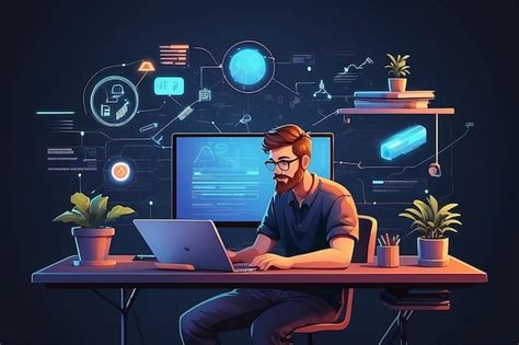 Ilustração Do Conceito Do Programador Foto Premium
