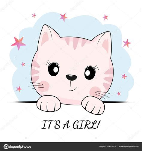 Kitten Cartoon Girl Faces Kitten Cartoon Girl Faces