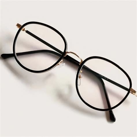 Shein Accessories Round Thin Frame Glasses Irregular Frame Glasses