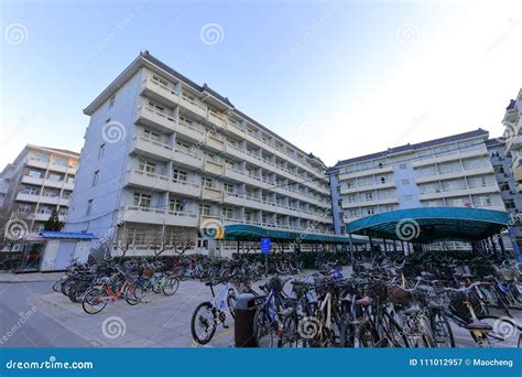 Dormitory And Bicycle Parking In Peking University Adobe Rgb Editorial