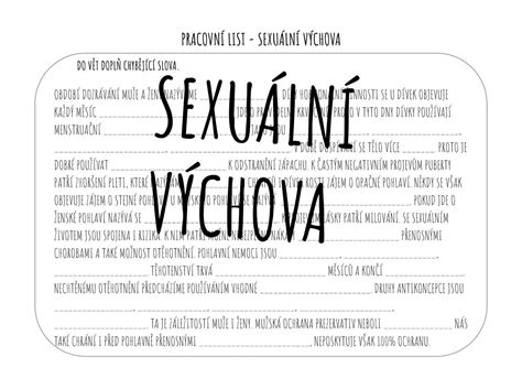 Sexuální Výchova Nezařazené K Předmětu Učiteléučitelůmcz