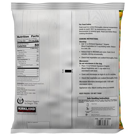 Costco Organic Mixed Vegetables Kirkland Signature Frozen Organic Corn