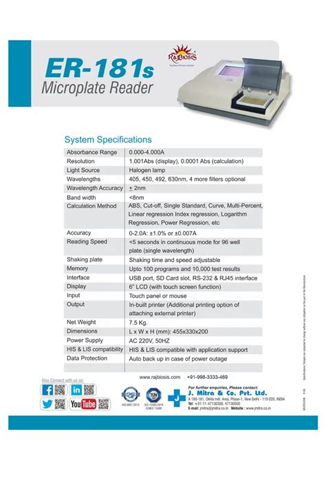 J Mitra Elisa Reader At Rs 95000 Elisa Reader In Jaipur Id
