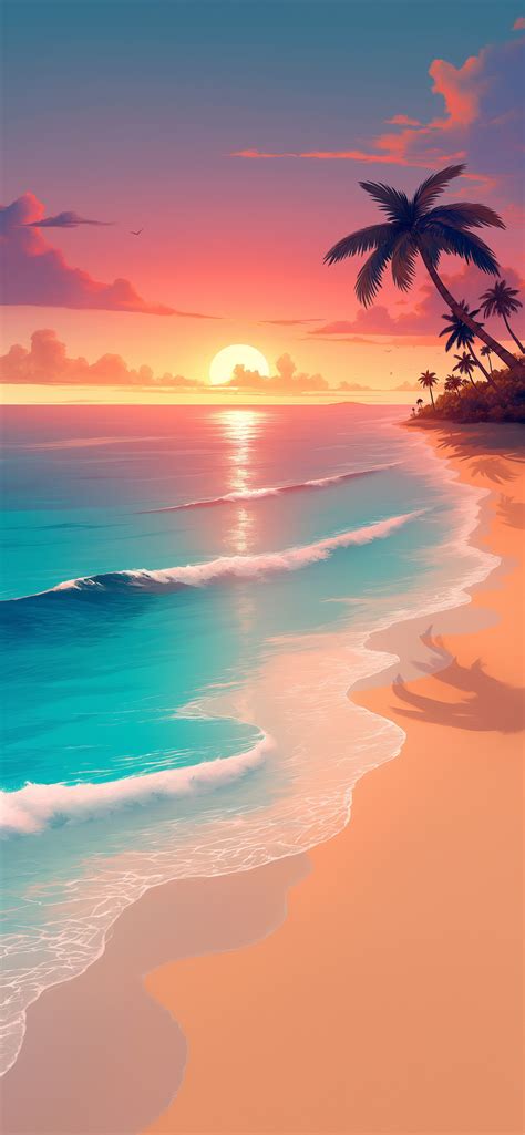 Tropical Sunset Shoreline Vibe Wallpapers Summer Wallpapers Hd