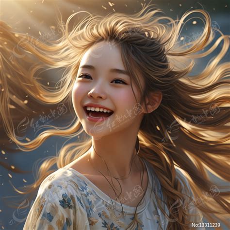 笑容灿烂的金发少女ai图片下载红动中国
