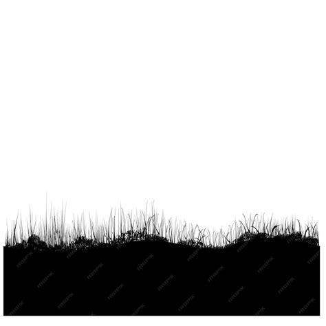 Premium Vector Silhouette Grassland Simple Vector Hand Draw Sketch