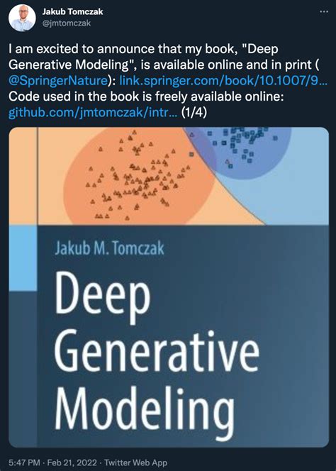 2022新书《深度生成模型》出版，前高通ai研究员jakub tomczak力作，max welling作序，200 pdf 知乎