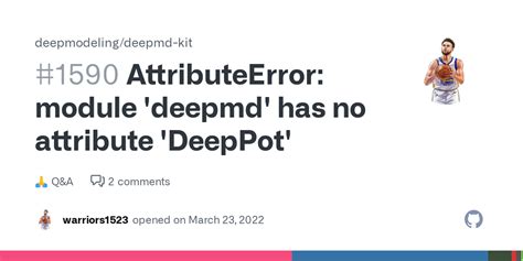 Attributeerror Module Deepmd Has No Attribute Deeppot · Deepmodeling Deepmd Kit